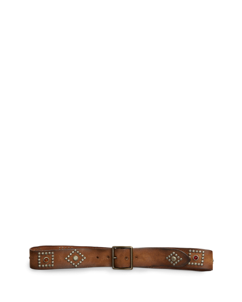 RRL Studded Roughout Leather Belt 2
