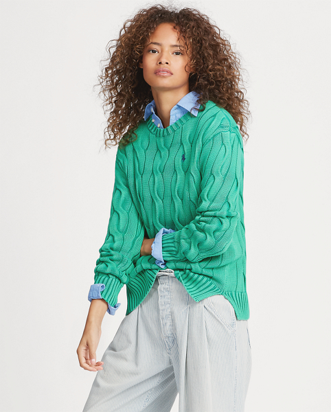 Cable-Knit Cotton Sweater