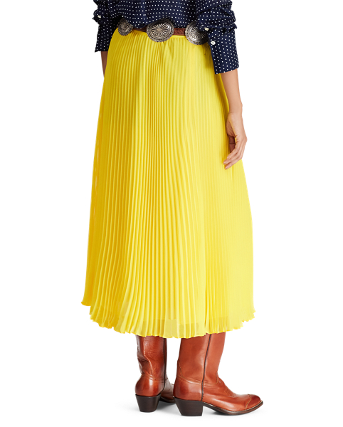 Polo Ralph Lauren Pleated Georgette Midi Skirt 5