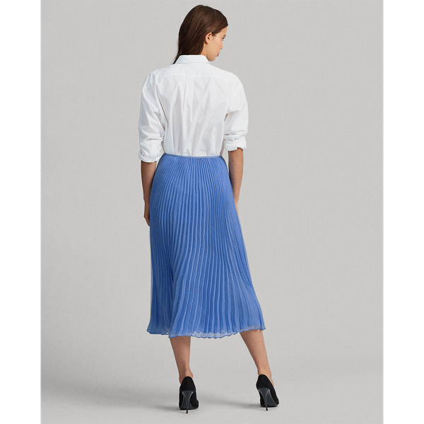 Pleated Georgette Midi Skirt for Women | Ralph Lauren® UK
