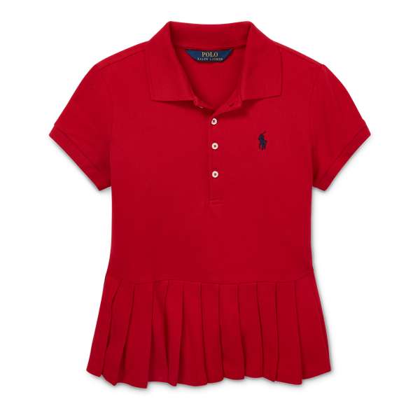 Pleated-Hem Stretch Mesh Polo