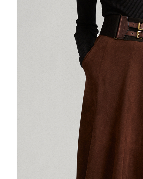 Suede Midi Skirt