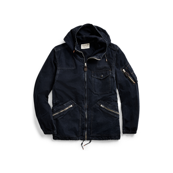 Indigo Hooded Flight Jacket for Men | Ralph Lauren® CH