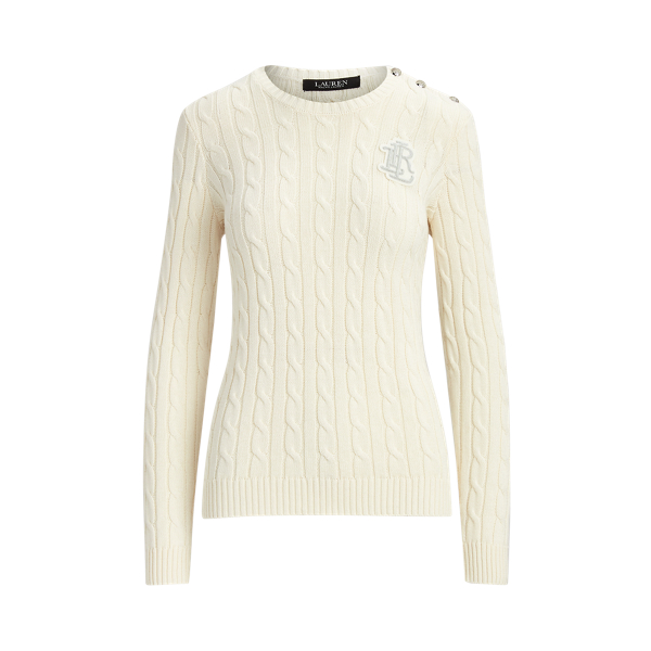 Pullover mit Knöpfen und Zopfmuster für Women | Ralph Lauren® DE
