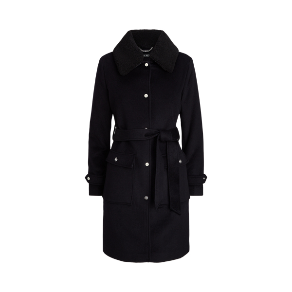 Faux-Fur-Trim Wool-Blend Coat for Women | Ralph Lauren® AM