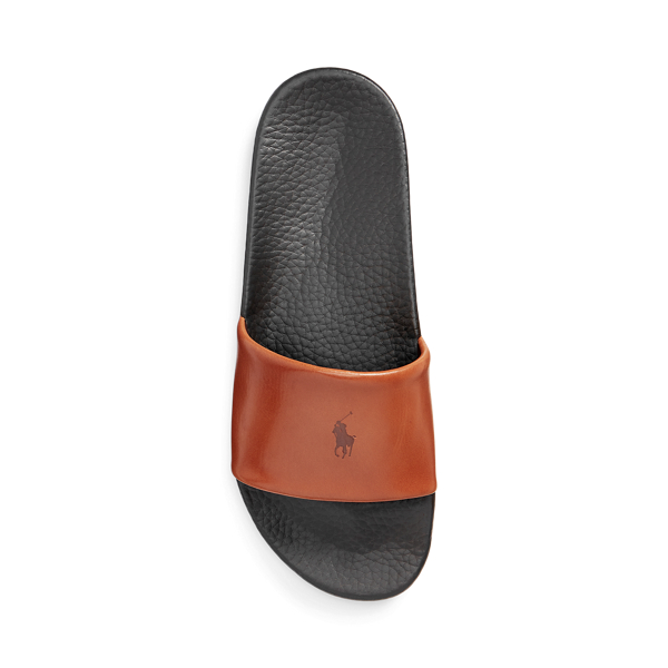 Signature Pony Leather Slide for Men | Ralph Lauren® UK