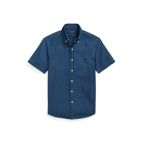 RL Prepster Custom Fit Seersucker Shirt for Men | Ralph Lauren® UK