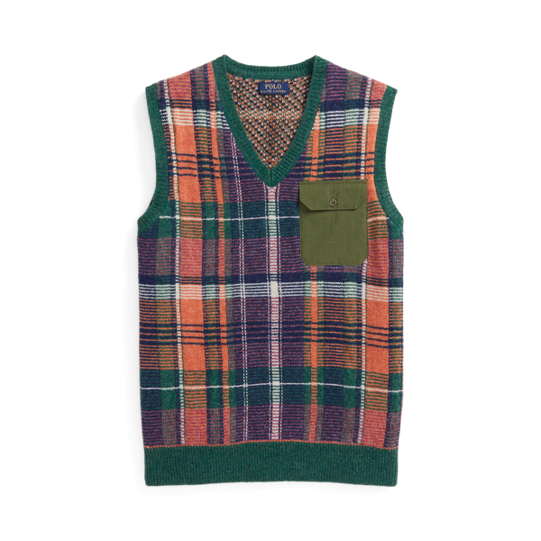 Polo Sport Plaid Wool Jumper Waistcoat for Men | Ralph Lauren® AE