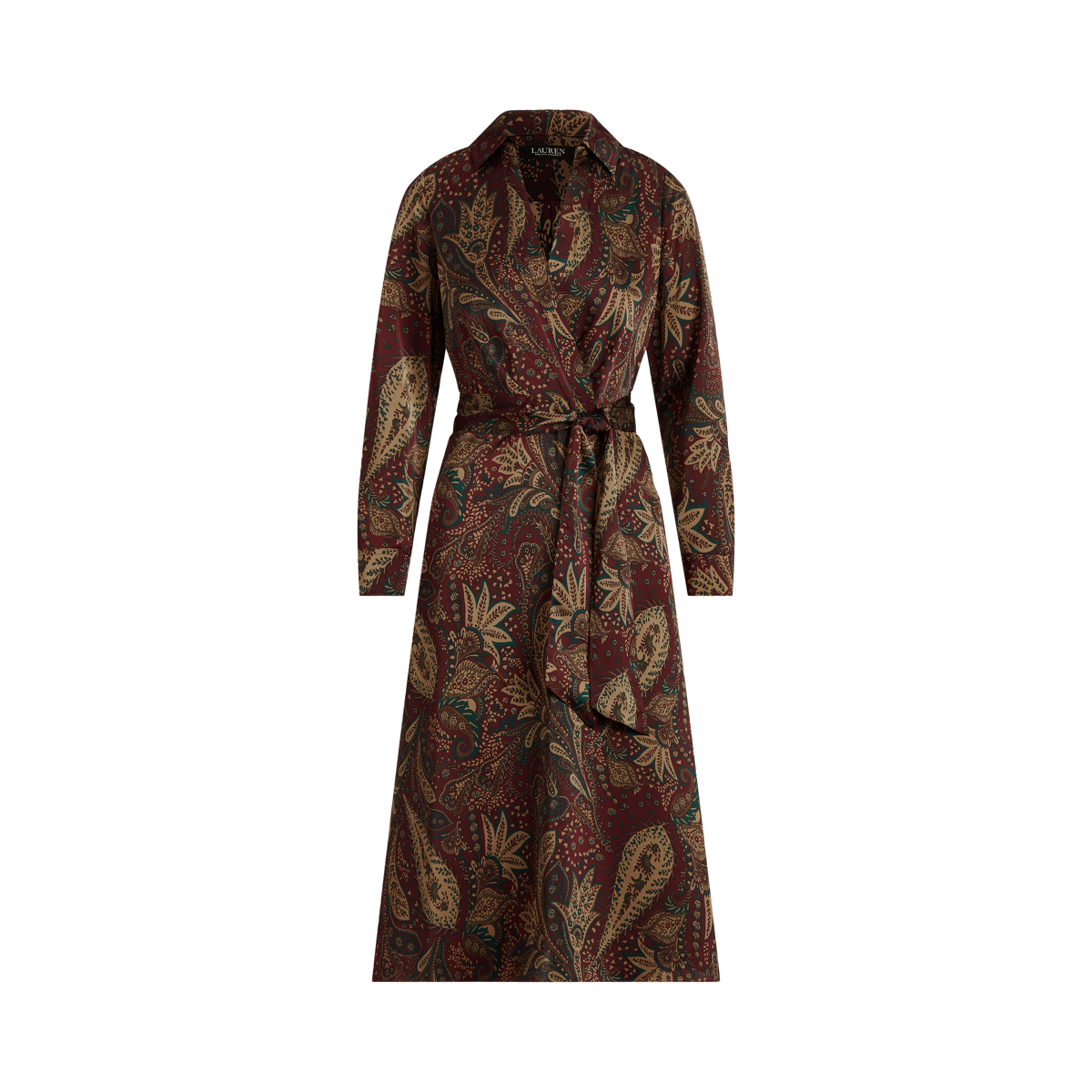 Lauren Ralph Lauren Rowella Charmeuse Paisley Print Surplice V-Neck ...