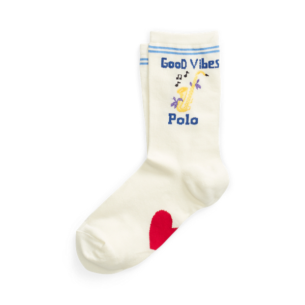 Good Vibes Logo Cotton-Blend Crew Socks