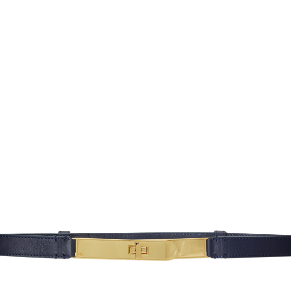 Turn-Lock Skinny Leather Belt for Women | Ralph Lauren® AM