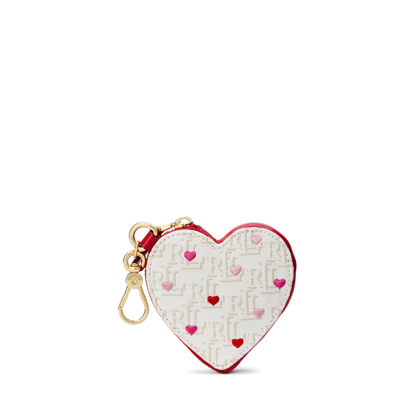 Monogram Jacquard Heart Coin Pouch for Women | Ralph Lauren® AM