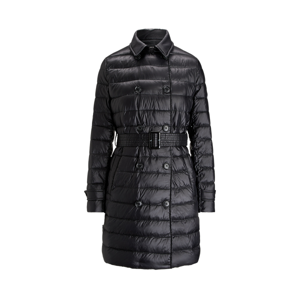 Metallic Quilted Down Trench Coat for Women | Ralph Lauren® AM