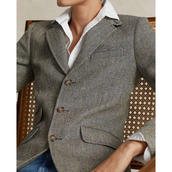 Linen-Blend Herringbone Hacking Blazer for Women | Ralph Lauren® UK