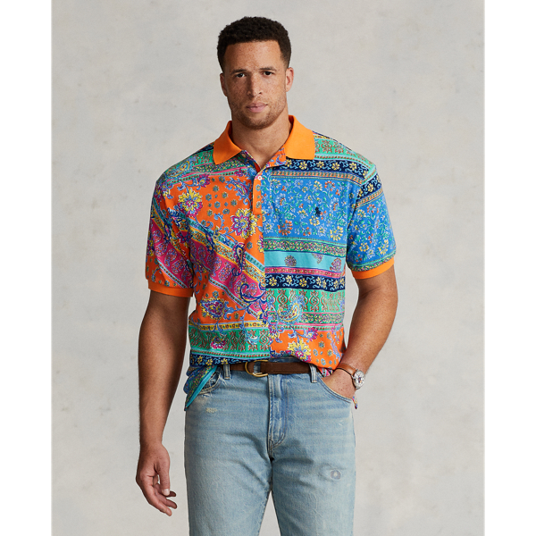 Big & Tall Patchwork Mesh Polo Shirt 1