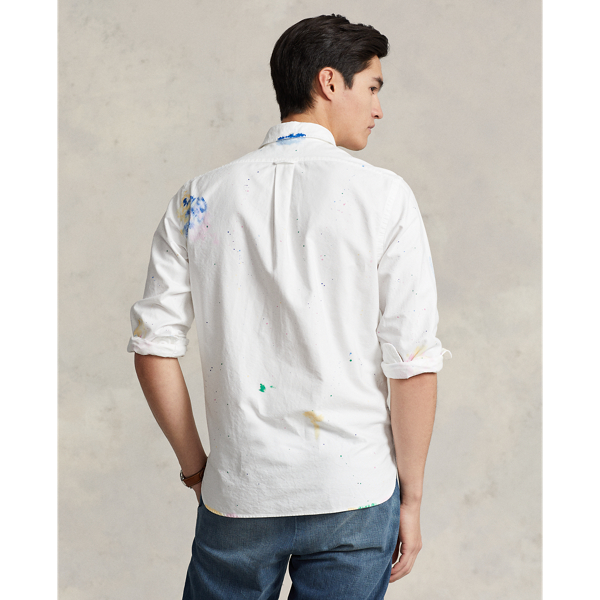 Classic Fit Paint-Splatter Oxford Shirt for Men | Ralph Lauren® GI