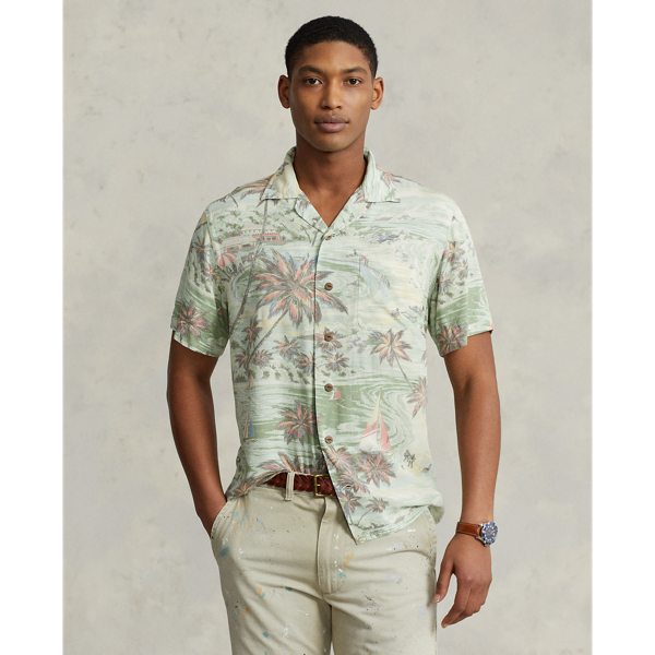 Classic Fit Tropical-Print Camp Shirt for Men | Ralph Lauren® AE