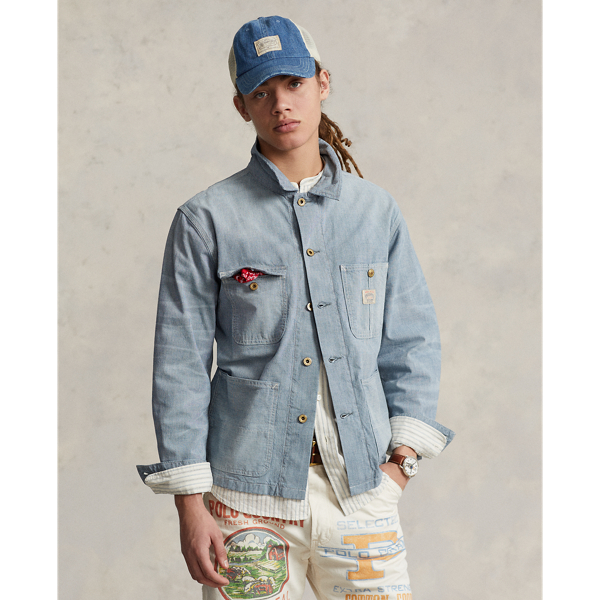Micro-Check Indigo Denim Jacket for Men | Ralph Lauren® AM