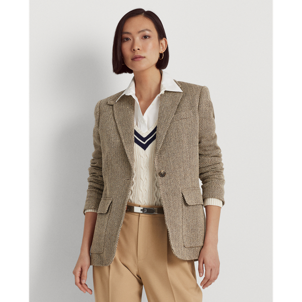 Linen-Blend Herringbone Blazer for Women | Ralph Lauren® AE