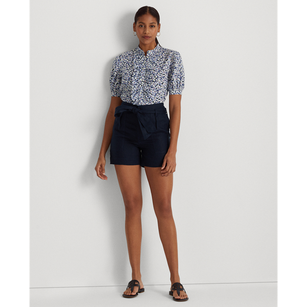 Floral Ruffle Trim Linen Shirt For Women Ralph Lauren® Nl