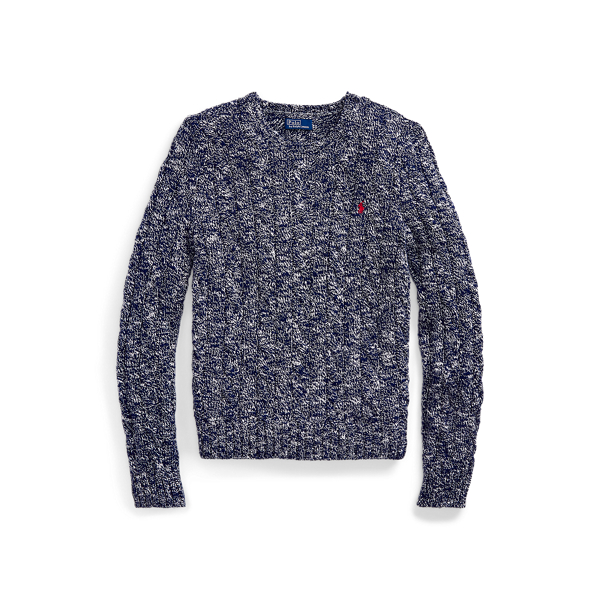 Polo Ralph Lauren Cable-knit Ragg Cotton Crewneck Jumper In Blue | ModeSens